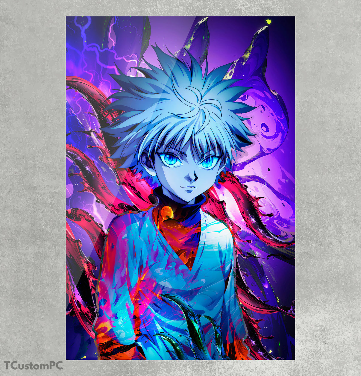 HxH Killua ultimate painting, New Design - Displate methacrylate ...