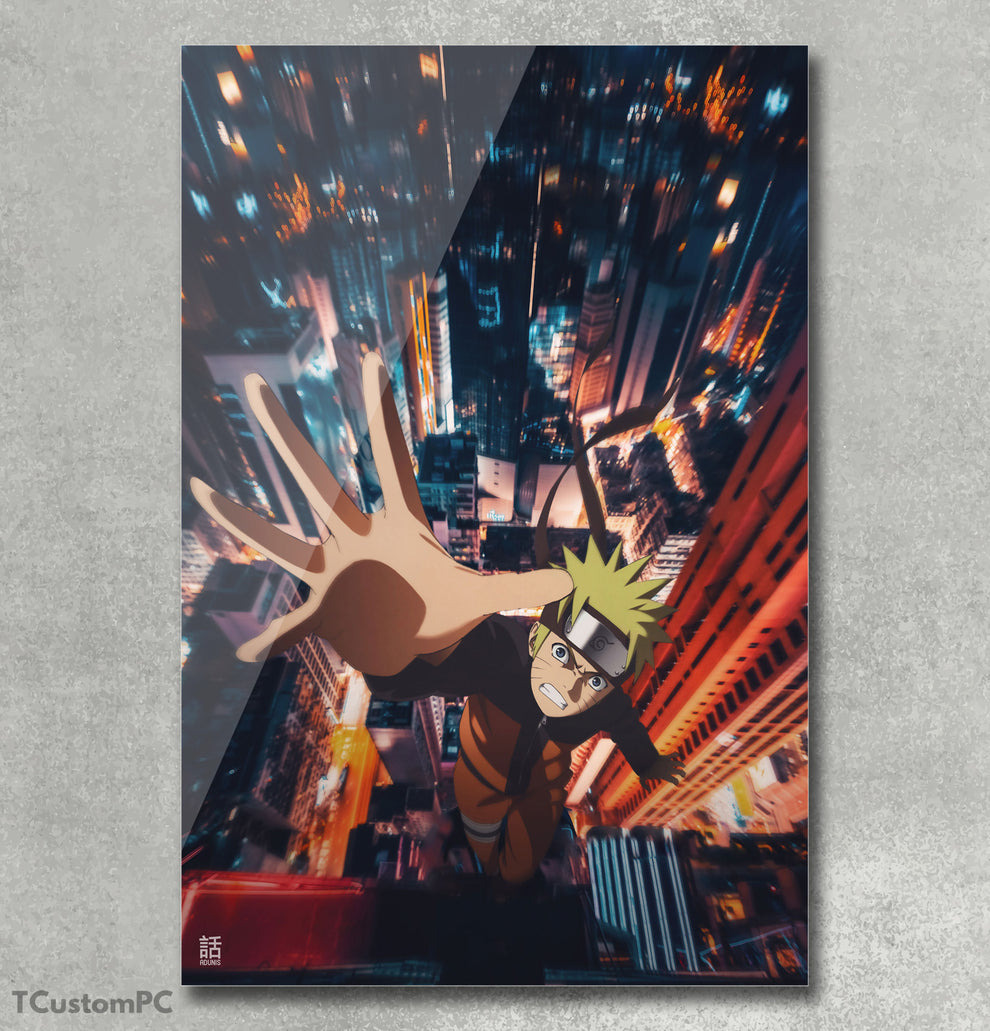 Naruto falling painting, New Design - Displate methacrylate painting ...