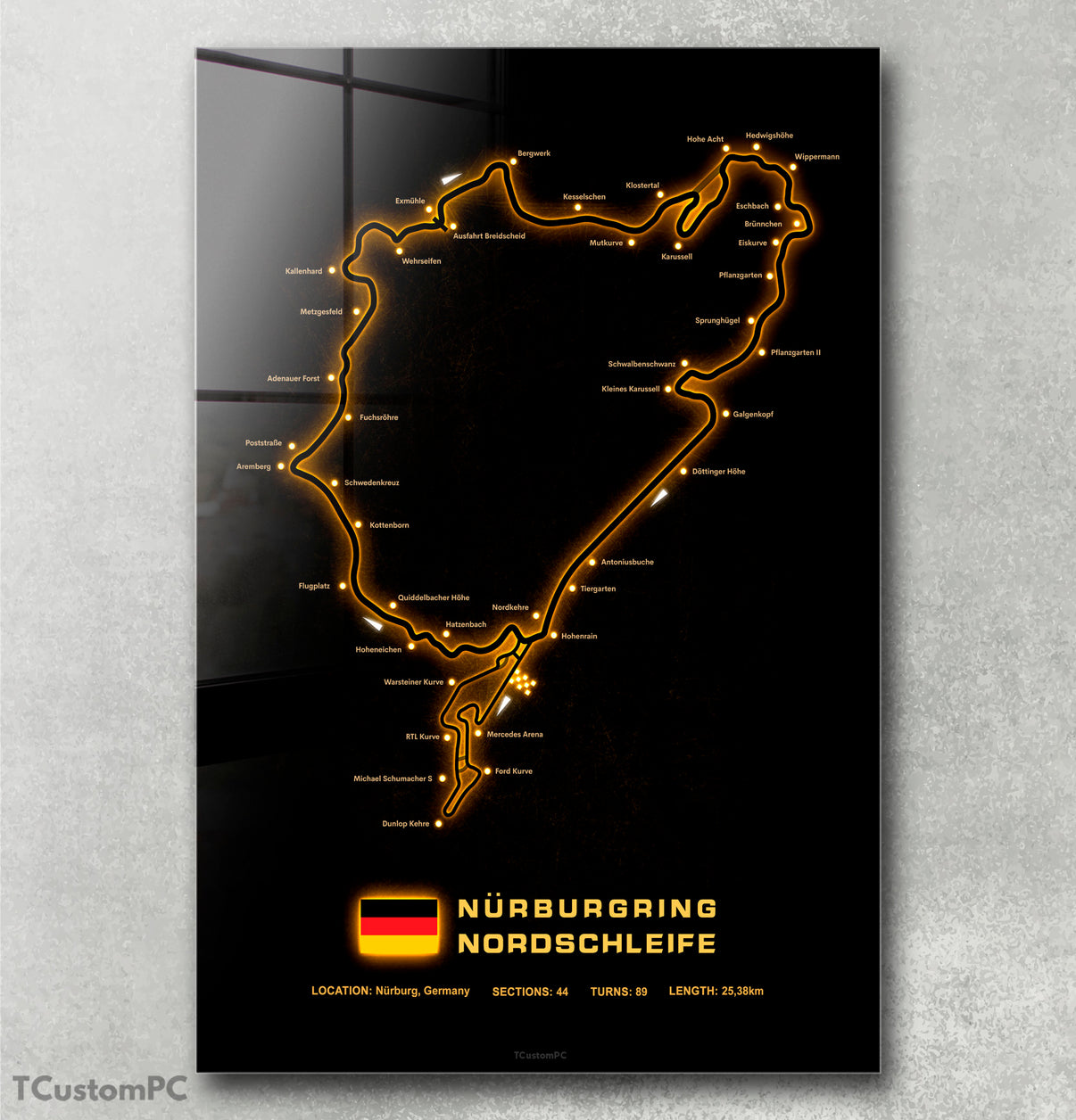 Nurburgring Nordschleife Circuit frame, New Design - Displate ...