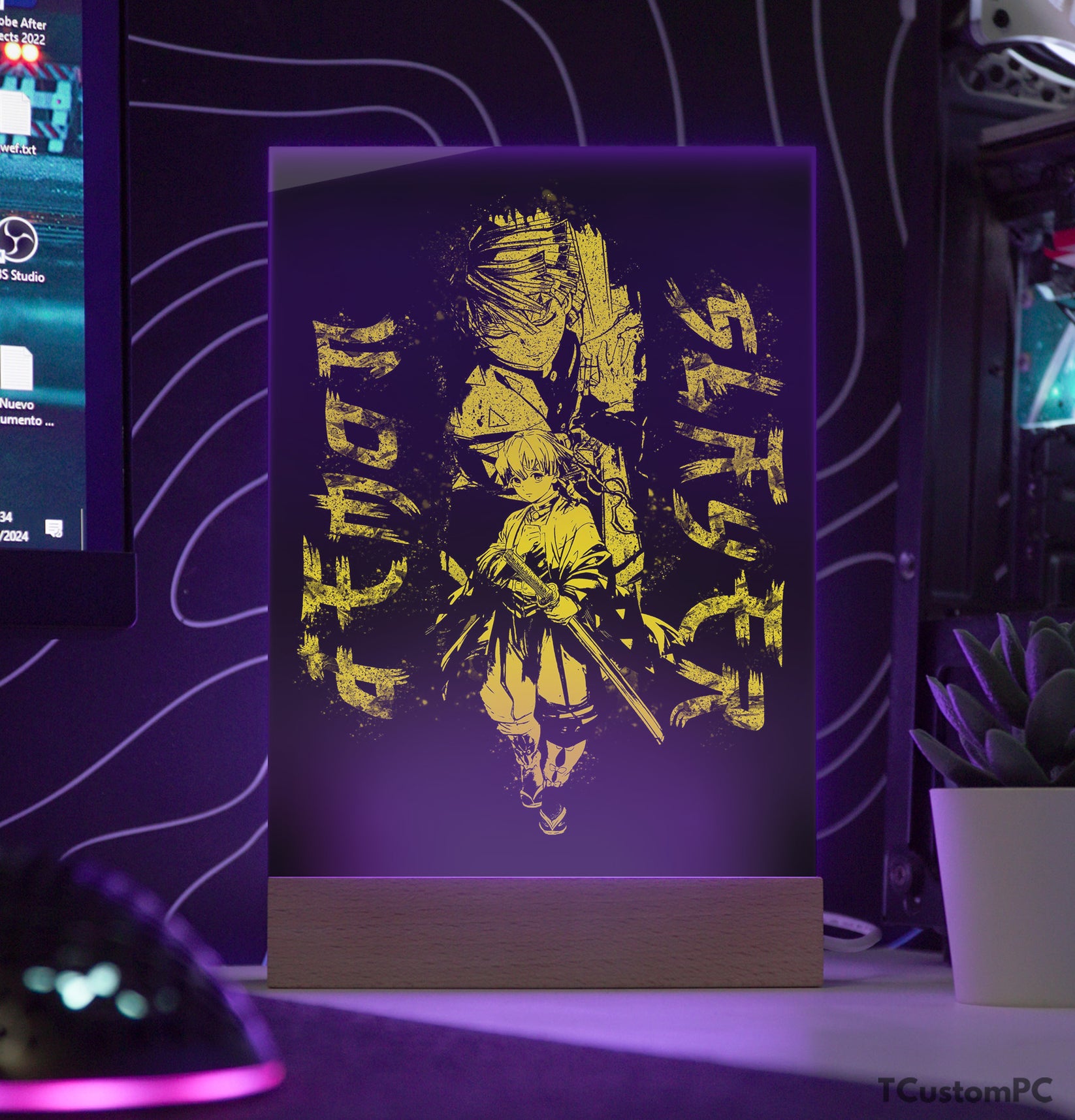 TC Lamp Zenitsu Power of Demon Slayer 2, LÁMPARA LED RGB con Nuevos ...